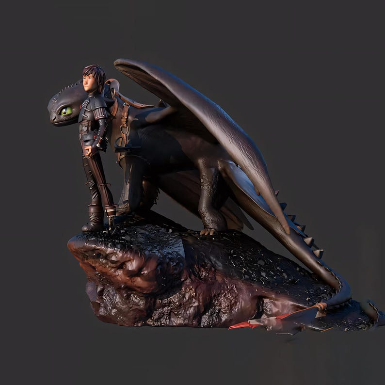 Hiccup & Toothless 3D STL File | How to Train Your Dragon Fanart ...