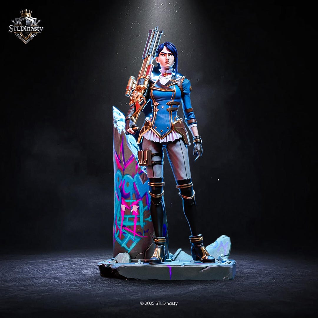 Caitlyn STL 3D Print File | Fanart League Enforcer With Rifle & Urban ...