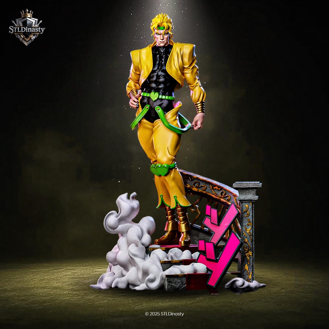DIO Brando STL 3D Print File | JoJo Villain Pose Statue | Manga Base ...