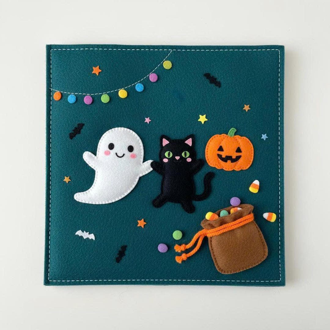Handmade Halloween Felt Quiet Book Page – Vintage-inspired Gift for Her ...