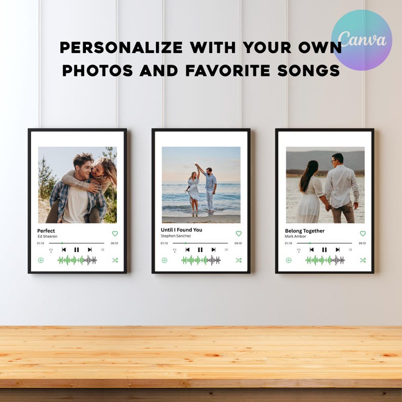 Custom Spotify Song Frame Template - Personalized Music Art (canva ...