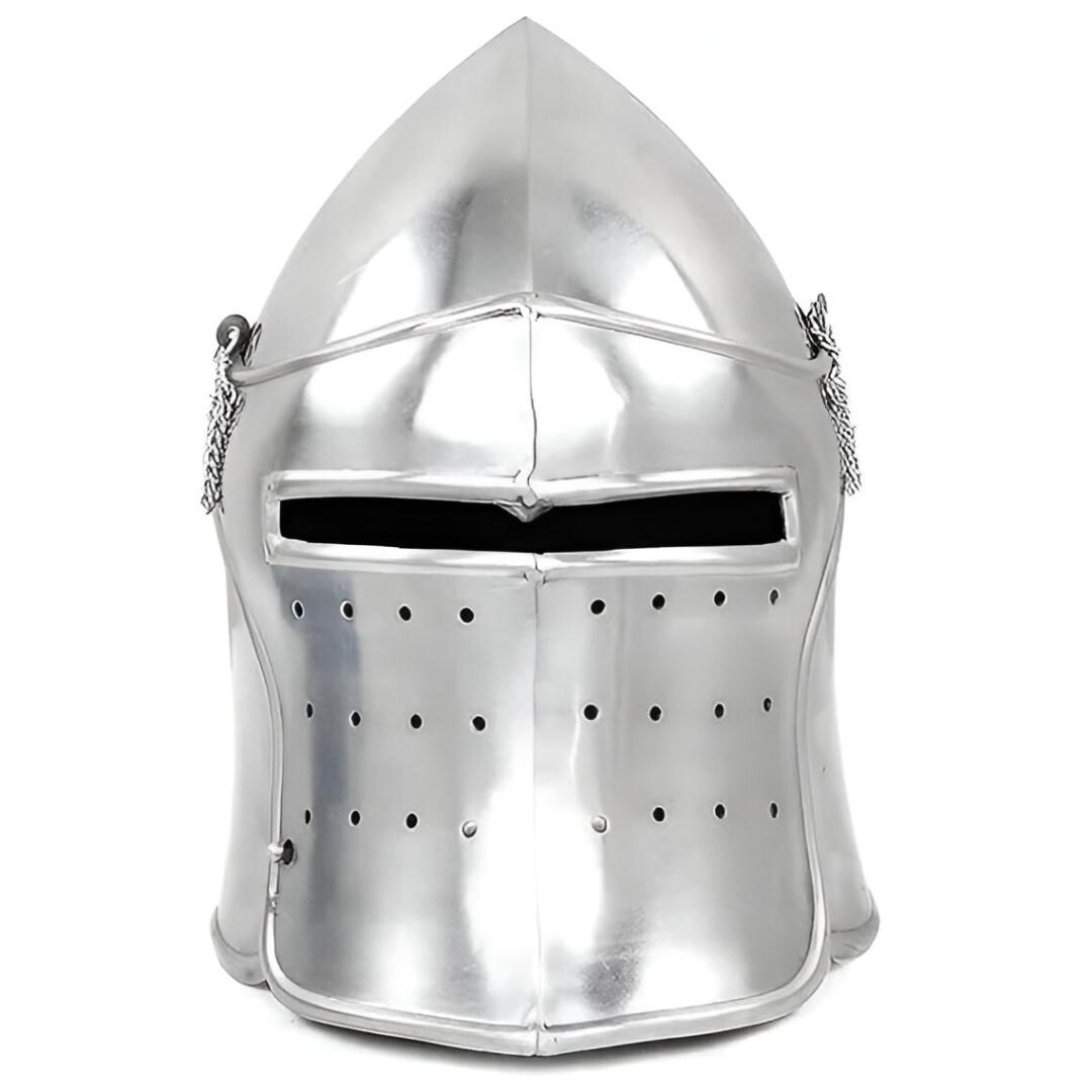 Medieval Crusader Knight Helmet LARP Armor Headpiece for Halloween ...