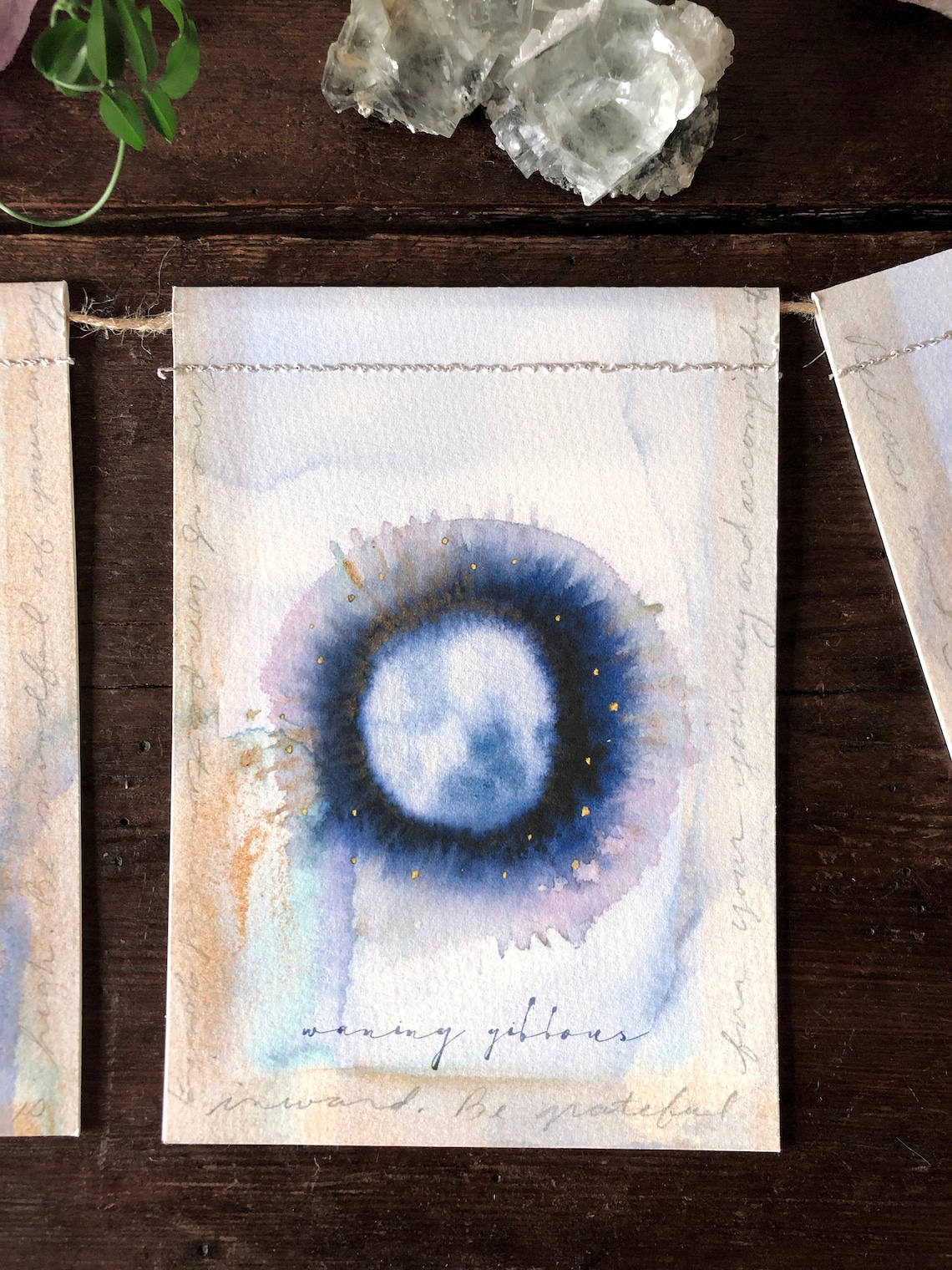 Moon Phase Flags Set | Paper Flags | Reiki Energy Infused | Watercolor ...