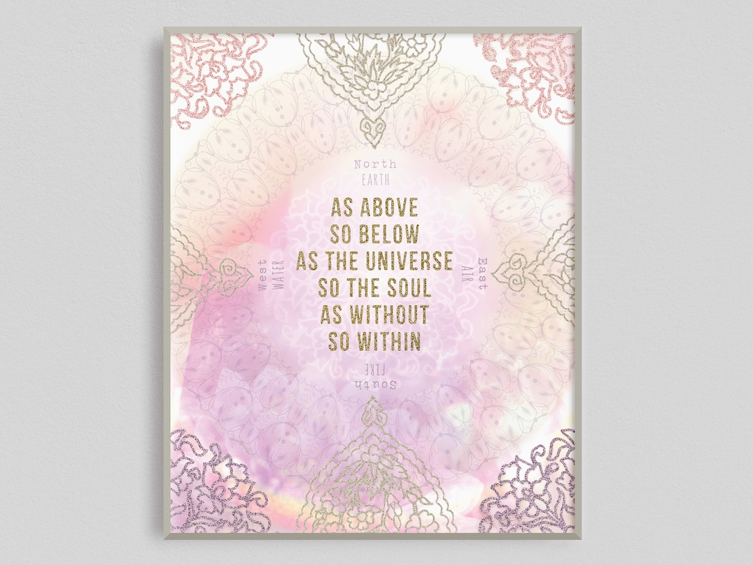 As Above | Inspirational Art | Spiritual Wall Art | Four Elements and ...