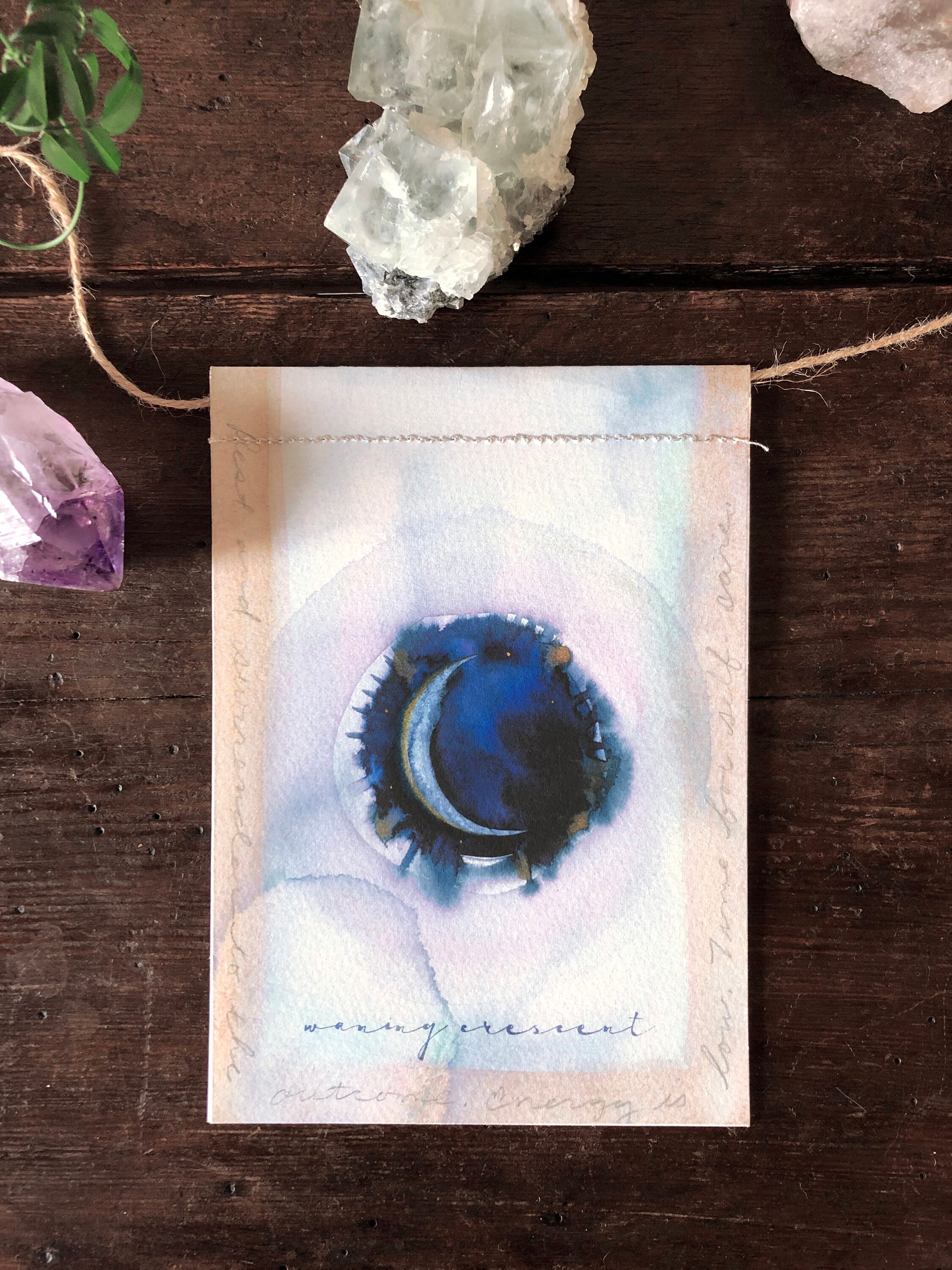 Moon Phase Flags Set | Paper Flags | Reiki Energy Infused | Watercolor ...