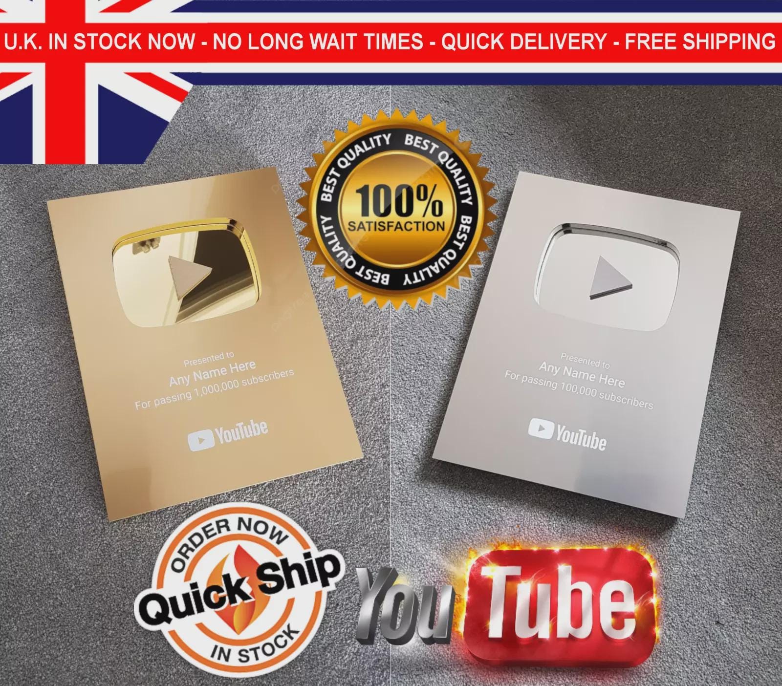 Youtube Subscribe Button Gold