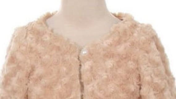 Items similar to Faux fur flower girl jacket, ivory fur girls dress ...