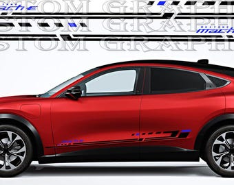Racing Stripes for Mustang Mach-e – Pair of Custom Vinyl Decals – Sport ...