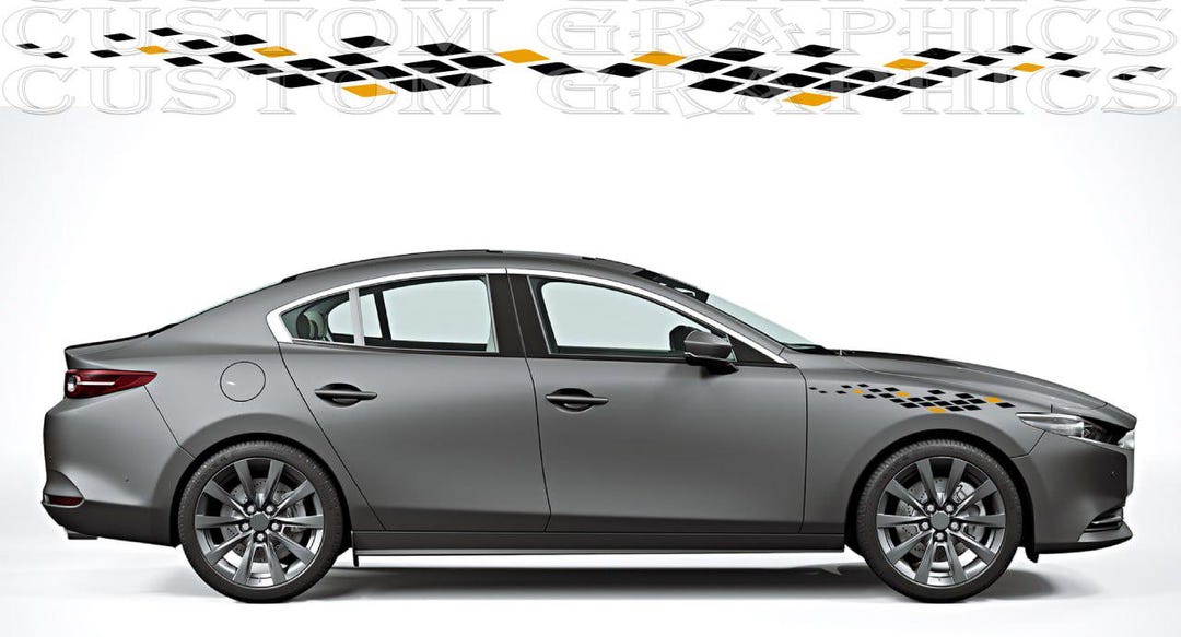 Figure Stripe Graphics for Mazda 3 Sedan or Hatchback – Aftermarket Fit ...