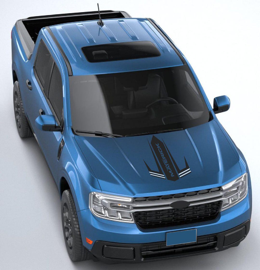 Maverick Hood Stickers – Custom Rally Side Vinyl Kit – Warrior Graphics ...