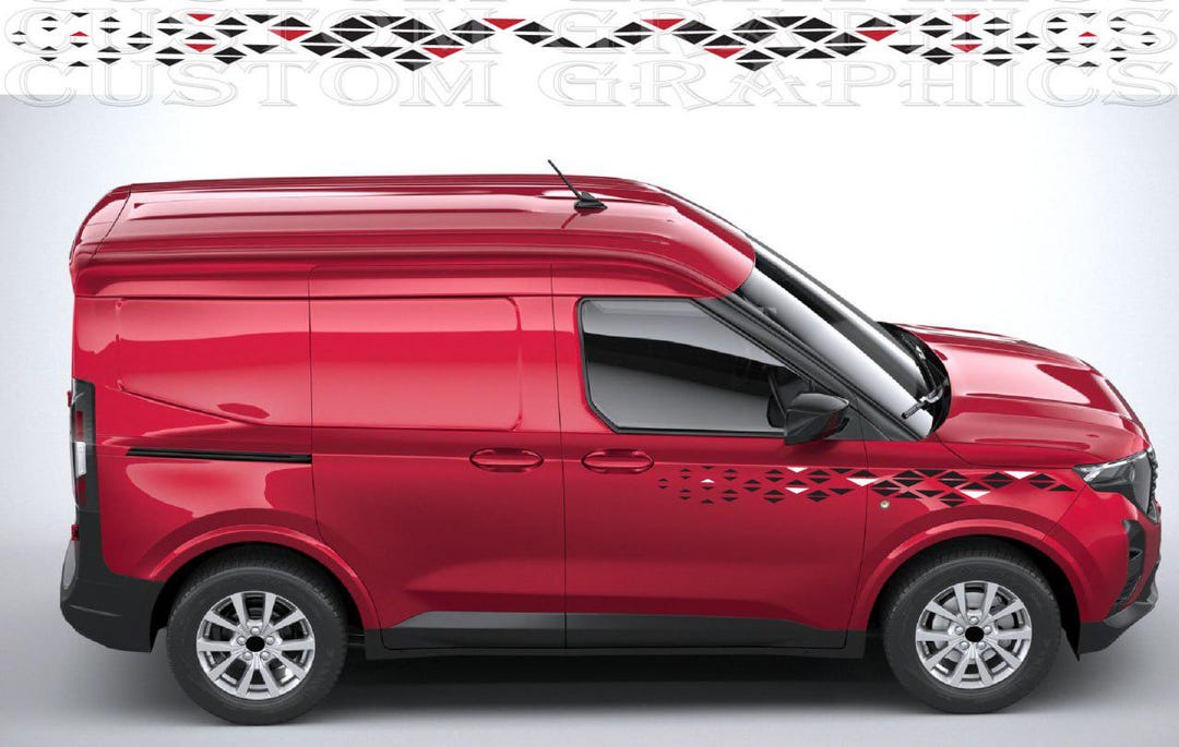 Sporty Vinyl Rally Graphics for Transit Courier New Figure Look Stripe ...