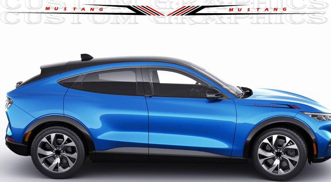Mustang Mach-e Side Decals – Racing Style Vinyl Stickers – Pair for EV ...