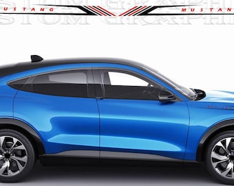 Mustang Mach-e Side Decals – Racing Style Vinyl Stickers – Pair for EV ...