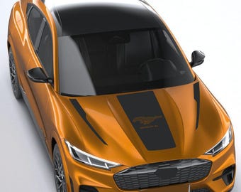Mustang Mach-e Vinyl Decal Set – Hood Racing Stripes, Sporty EV Style ...