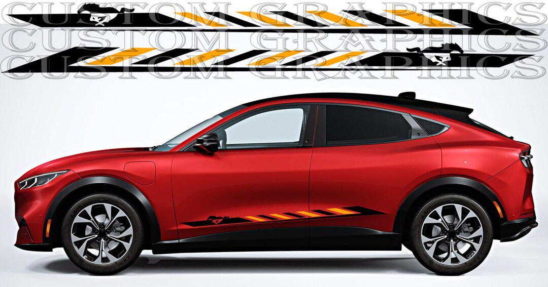 Mustang Mach-e Racing Decals – Pair of Custom Vinyl Stickers – Electric ...