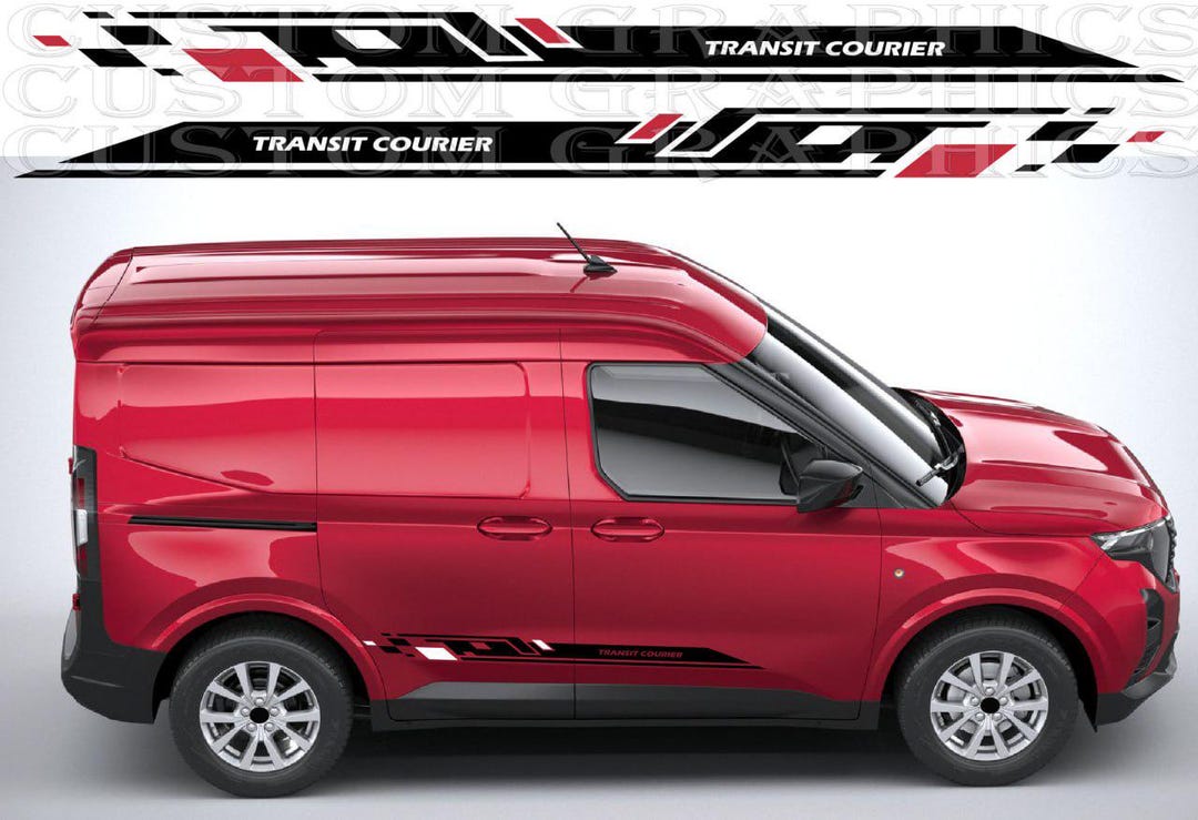 Sporty Vinyl Rally Graphics for Transit Courier New Look Stripe Kit ...