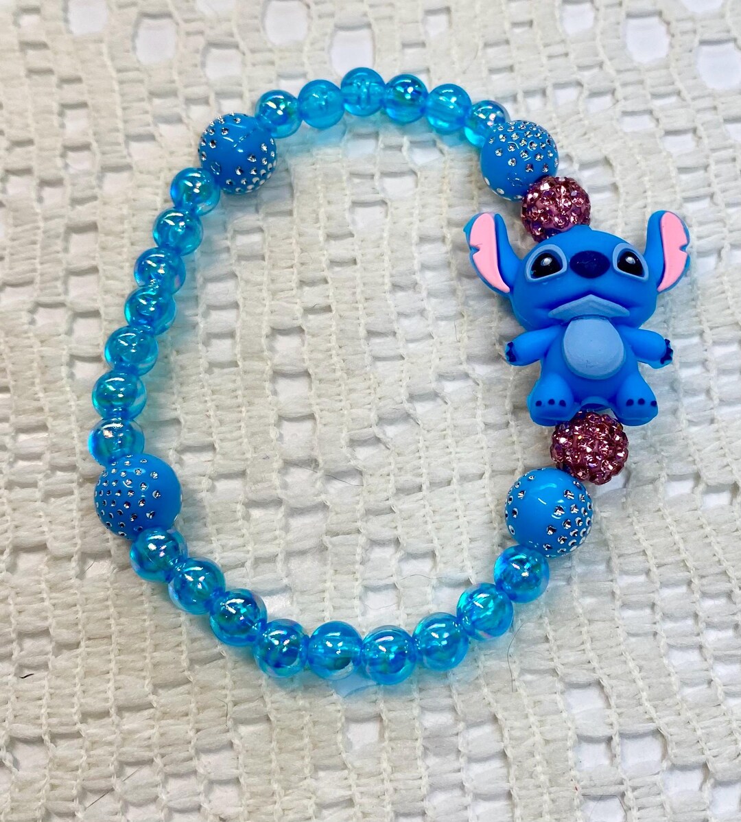 Beaded Bracelet, Alien Bracelet, Stich Inspired Bracelet, Stackable ...