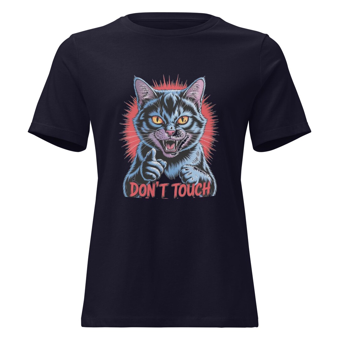 Funny Angry Cat T-shirt – DON'T TOUCH Graphic Tee for Cat Lovers – Edgy ...