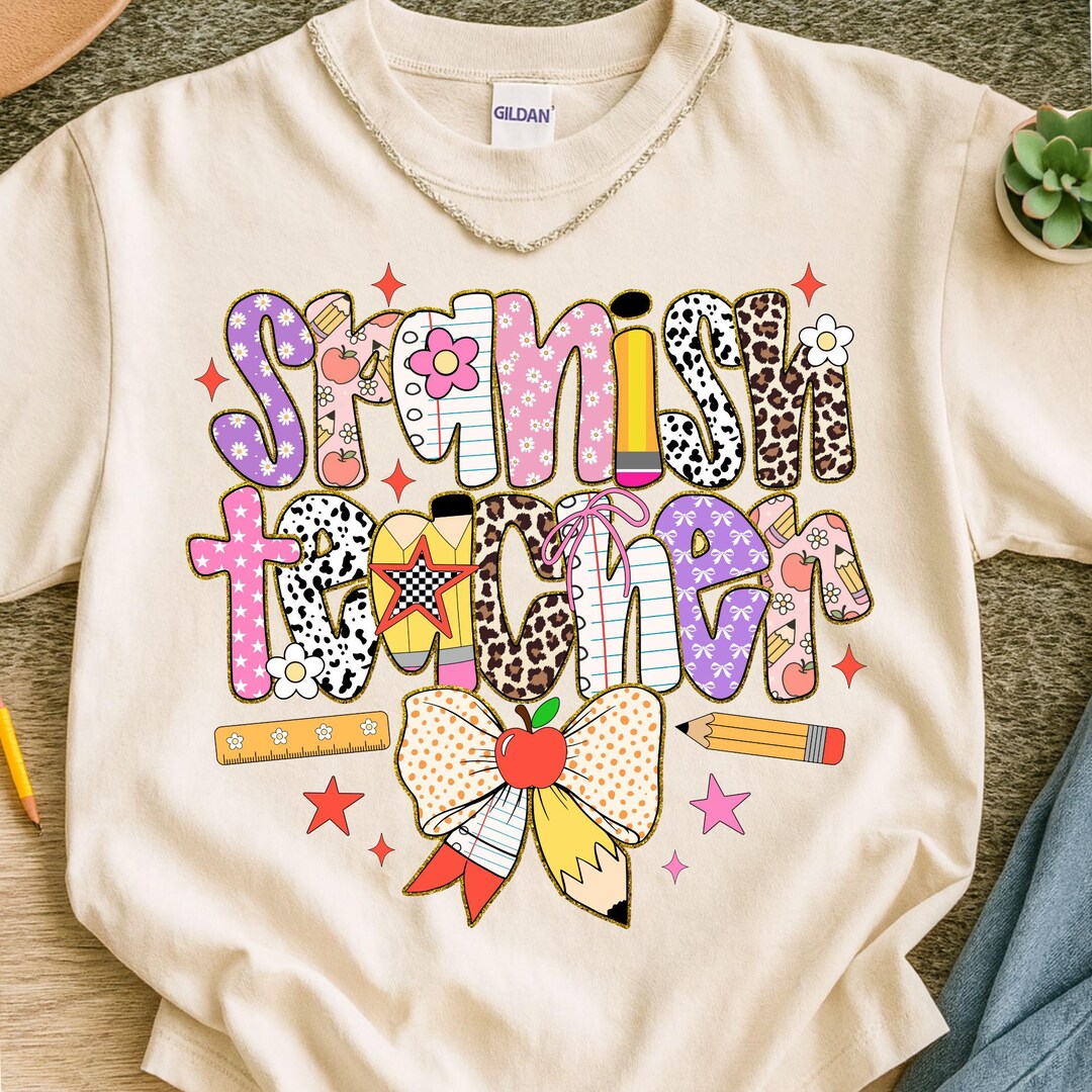 Preppy Spanish Teacher PNG, Maestra Spanish Teacher Coquette Bow Png ...