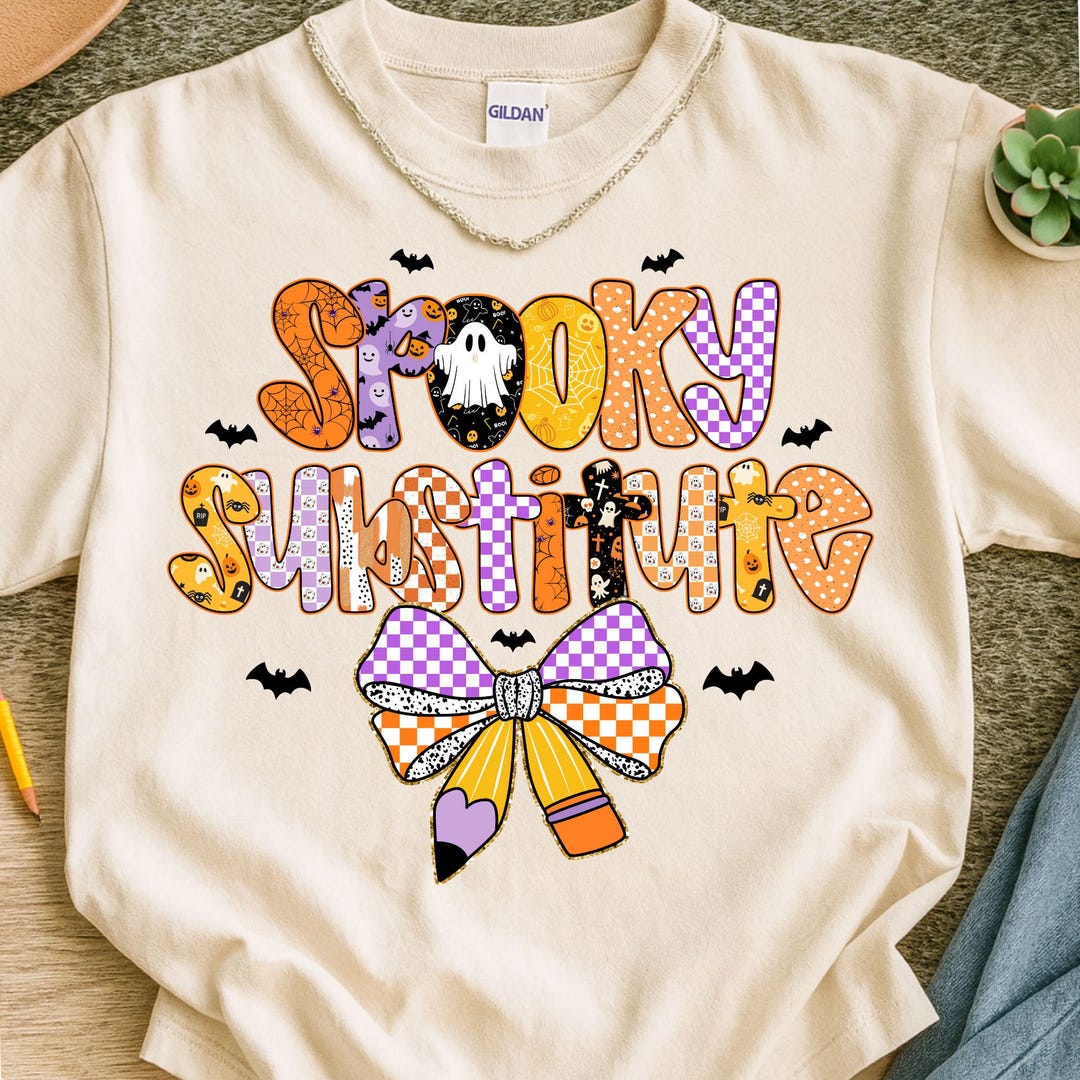 Spooky Substitute Teacher PNG, Halloween Teacher Shirt Design, Teacher ...