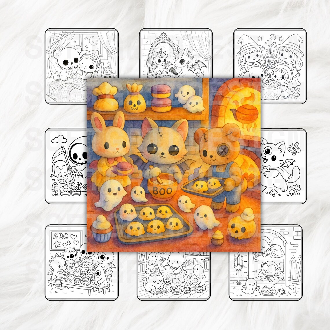 Creepy Spooky Vol.2 Coloring Pages for Kids and Adults, Cute Halloween ...