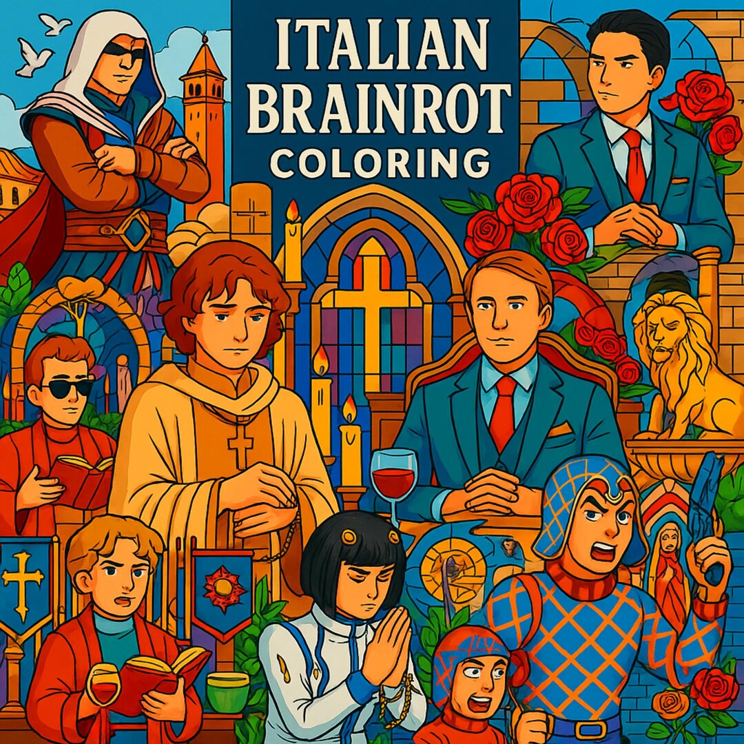 Italian Brainrot Coloring Pages: Vampire Priest Mafia Art (PDF, PNG ...