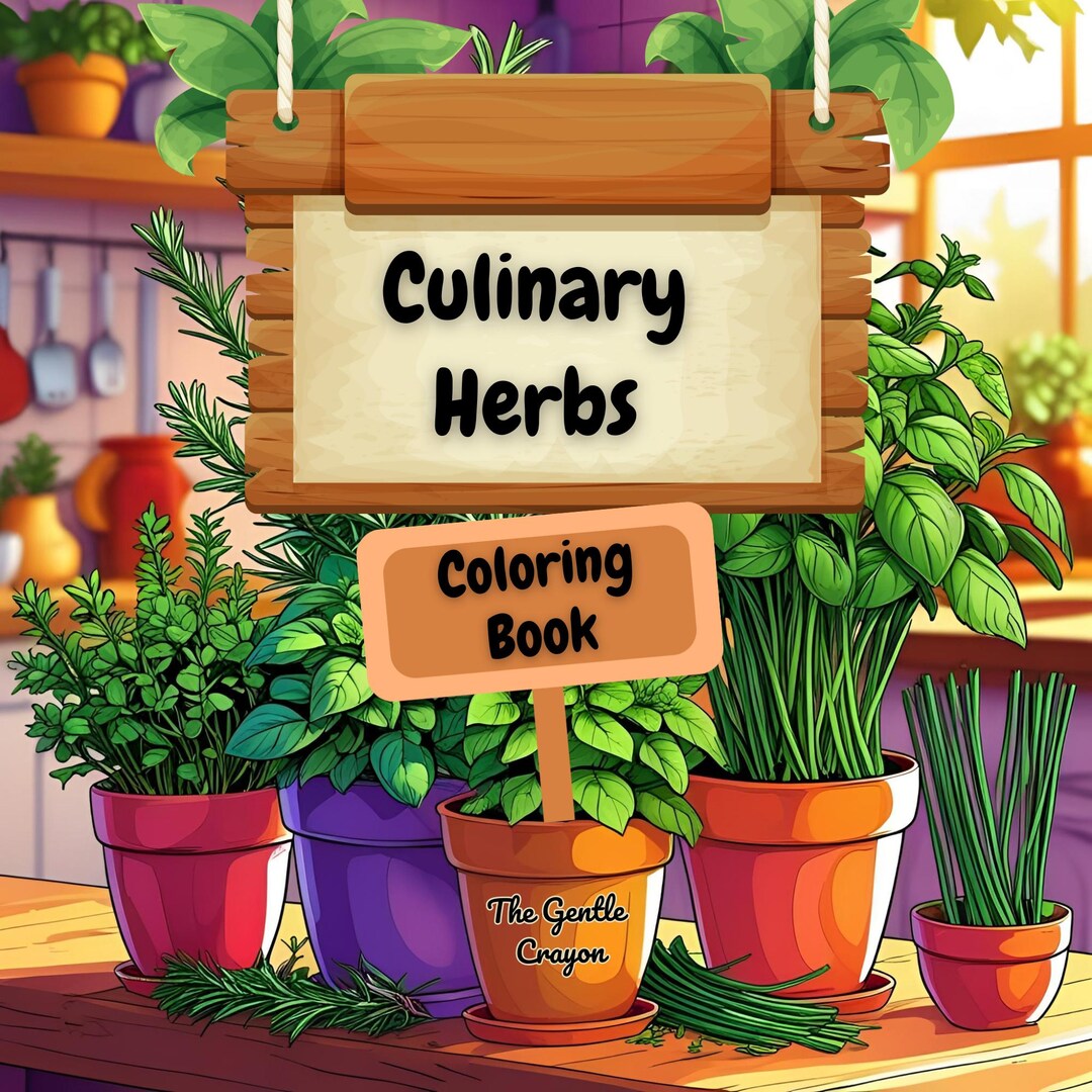 Herb Coloring Pages, Botanical Plant Art, Relaxation (digital Download ...