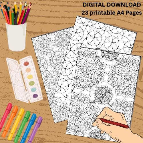 23 A4 Printable Colouring Pages - Etsy