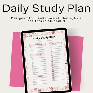 Daily Study Planner for Healthcare Students | Printable PDF | Study ...