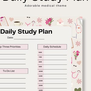 Daily Study Planner for Healthcare Students | Printable PDF | Study ...