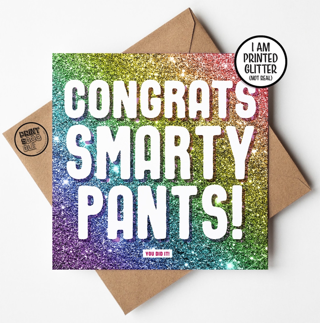 Congrats Smarty Pants Card, Graduation, Exam Results Pass Card ...
