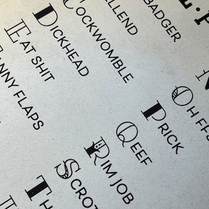 Fucking Phonetic Alphabet A4 Print, Swear Words Poster, Obscene Wall ...