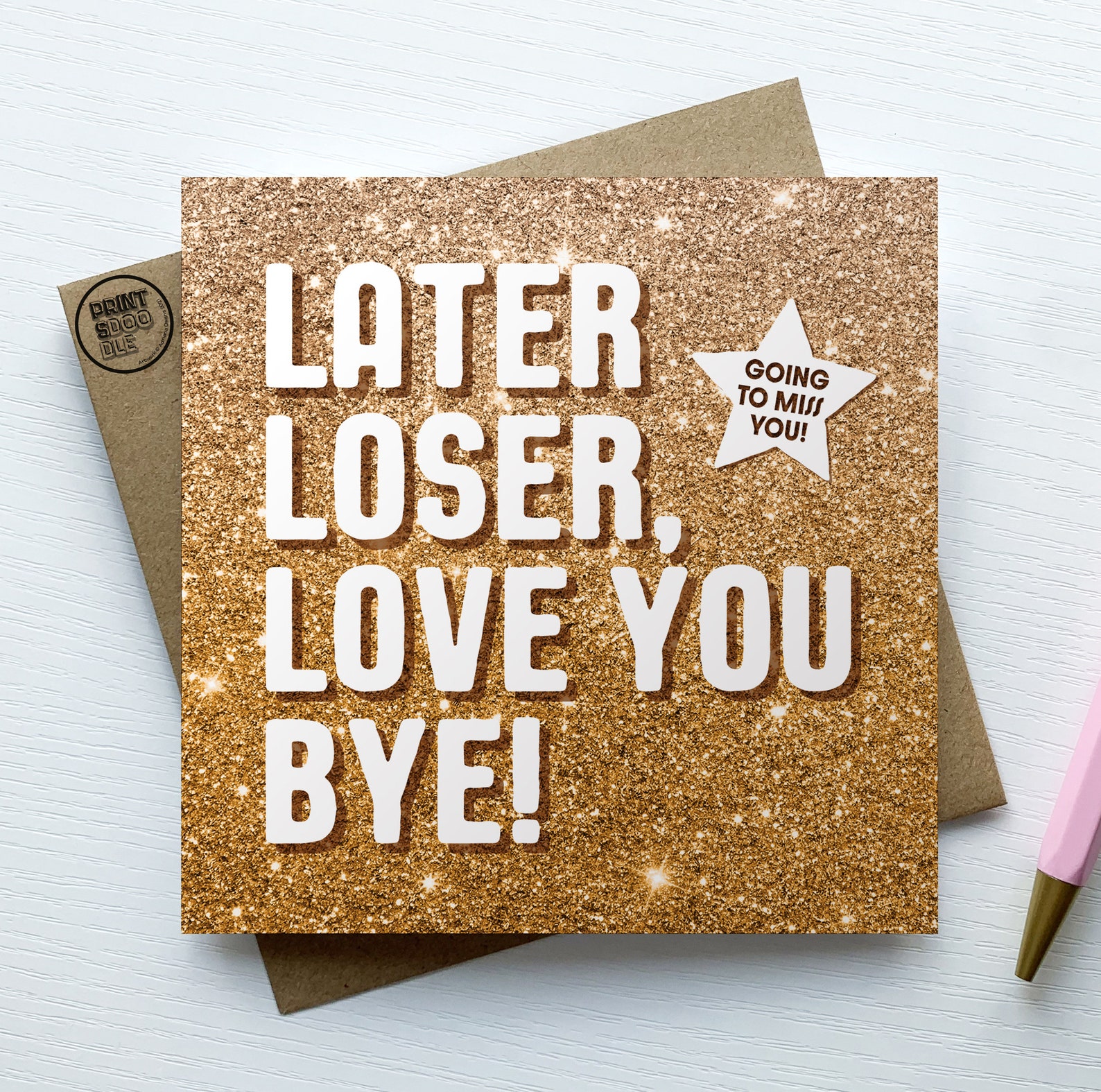 Later Loser Love You Bye Funny Leaving Card UK | Etsy