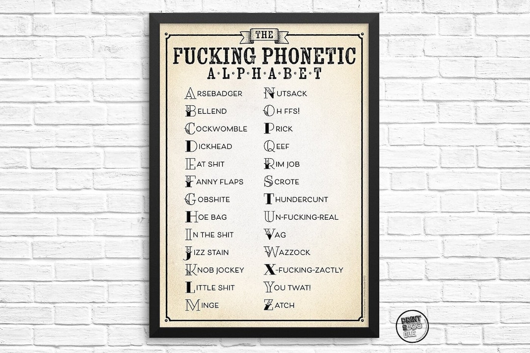 Fucking Phonetic Alphabet A4 Print Swear Words Poster - Etsy
