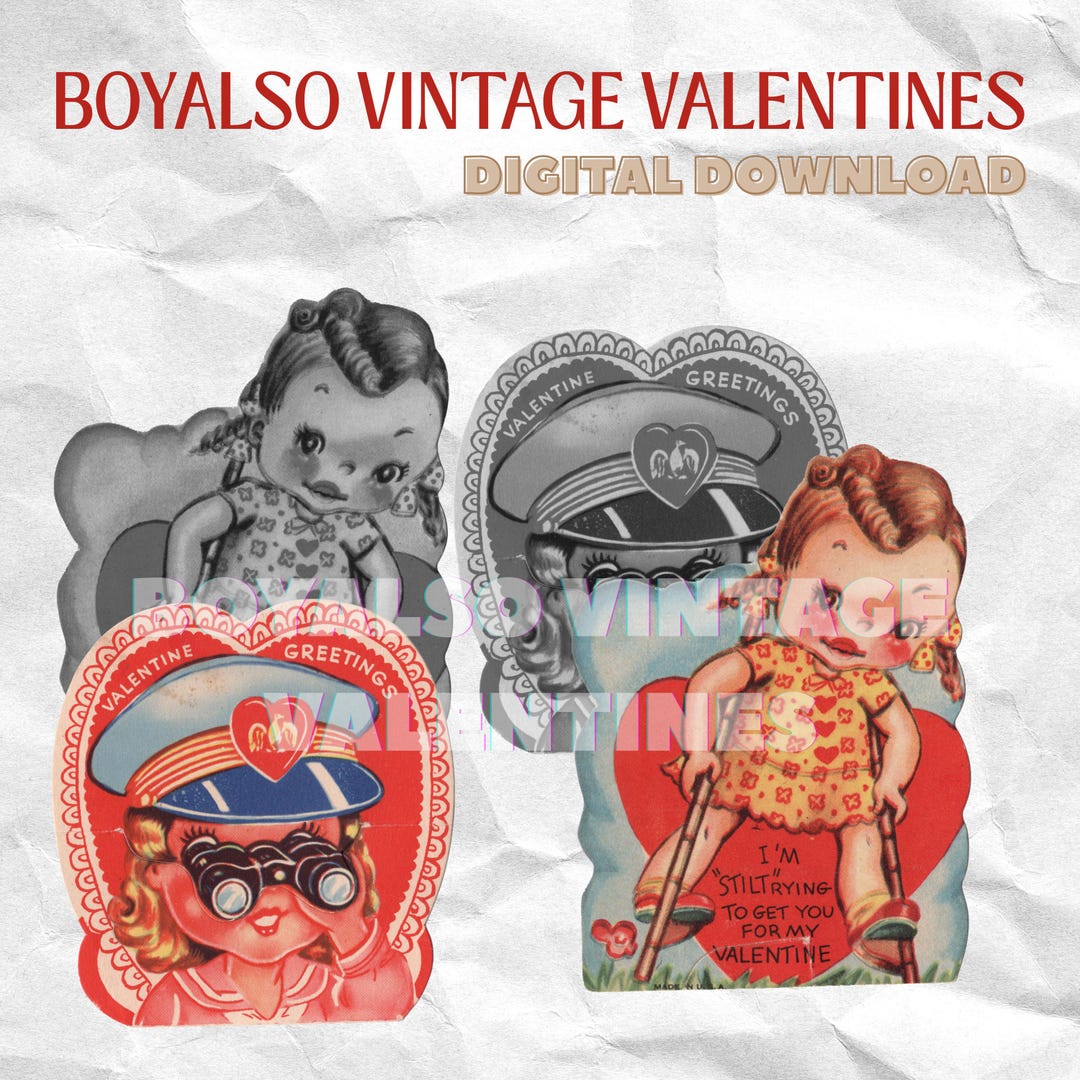 Retro Valentine Cards Digital Download: 1940s-50s Ephemera - Etsy