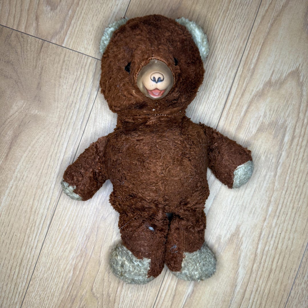 Vintage Rubber Face Teddy Bear Stuffed Animal Mid Century Plush Boxer ...