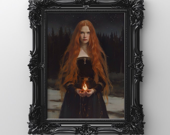 Veil Lady Witchy Woman, Dark Gothic Printable Art, Witch Wall Art, Dark ...