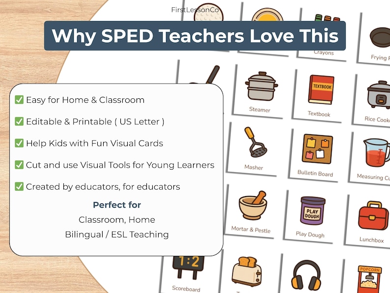 Vocabulary Flashcards for Kids: Printable ESL, SPED, Preschool ...