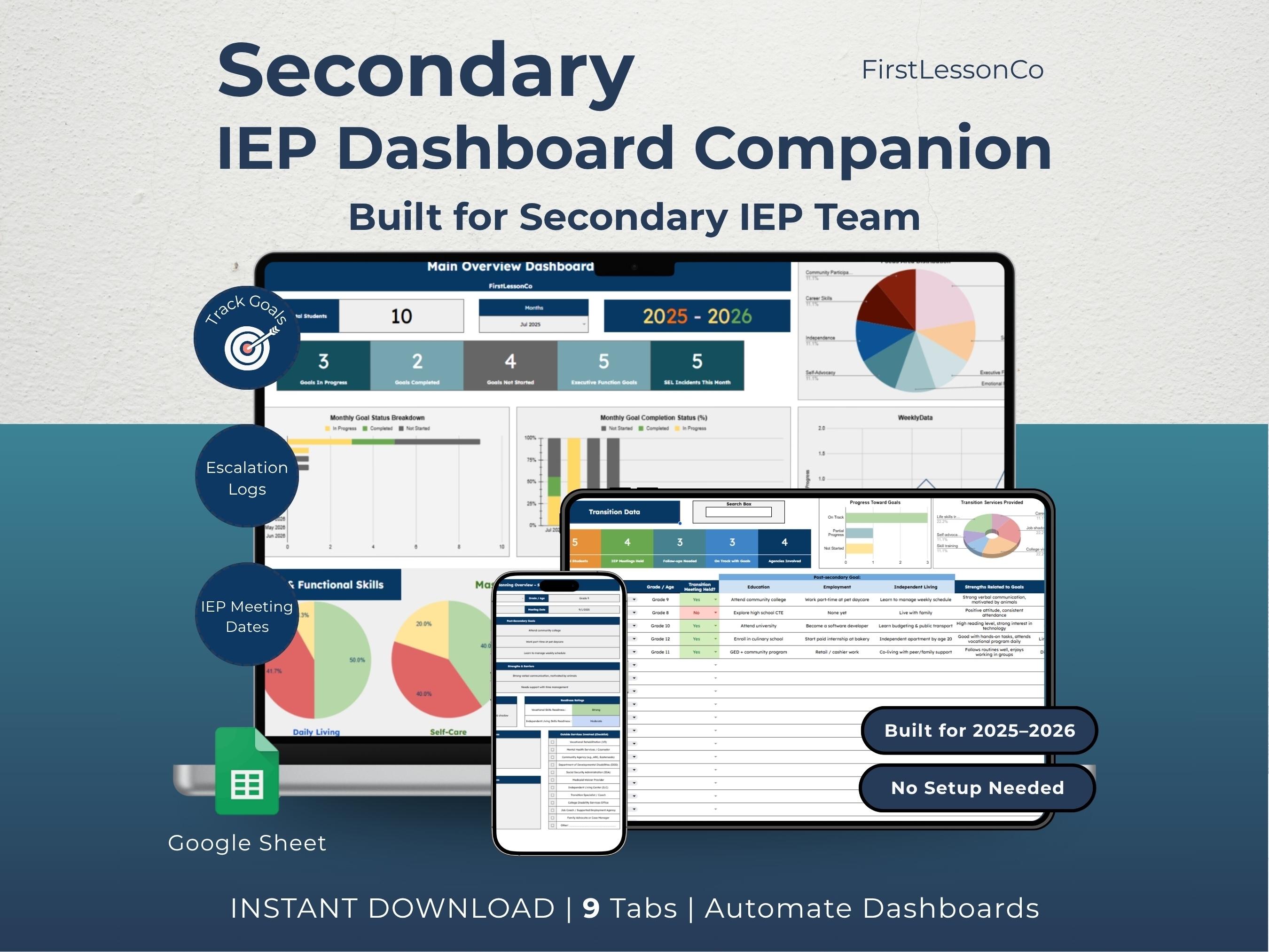 IEP Data System Google Sheets Bundle: SPED Prek-12 Tracker (digital ...