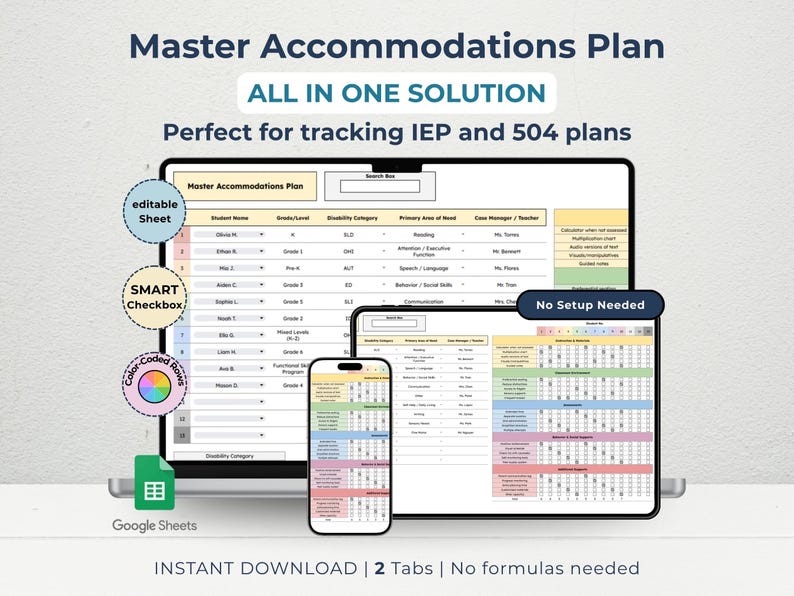 IEP Data Tracking Google Sheets Bundle: SPED Teacher Resources for ...