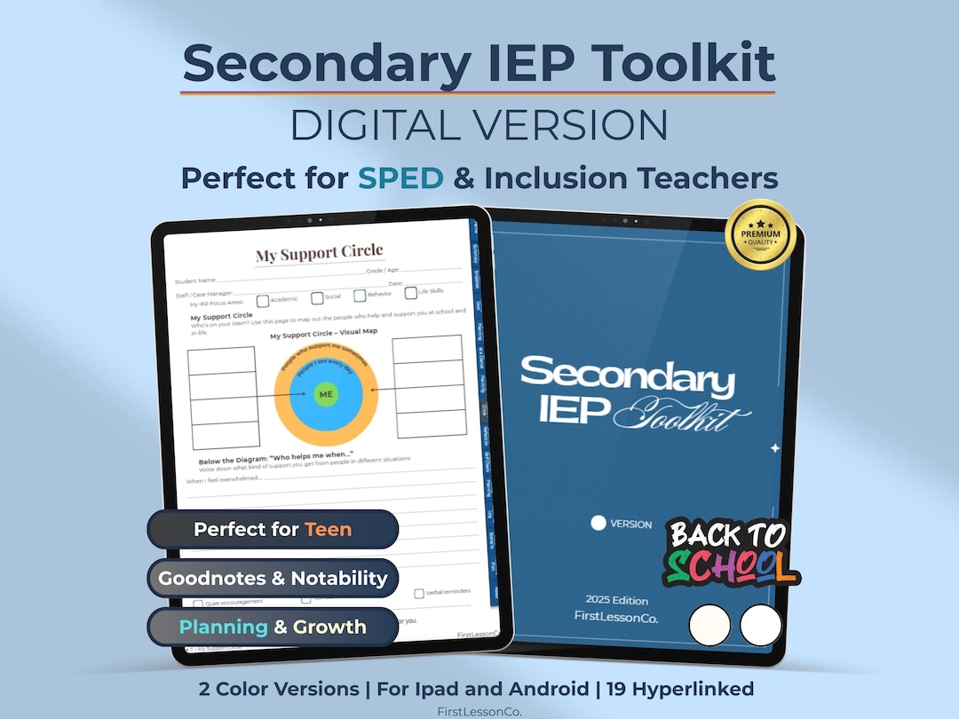 Secondary IEP Digital Planner: SPED Teen Goals, Planning, Self-advocacy ...