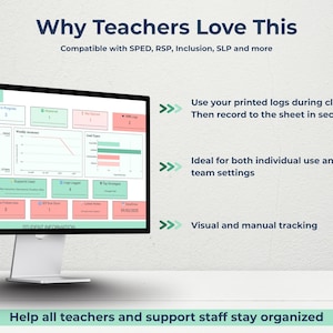IEP Dashboard: SPED Google Sheets Log - Student Goal Tracker, Behavior ...