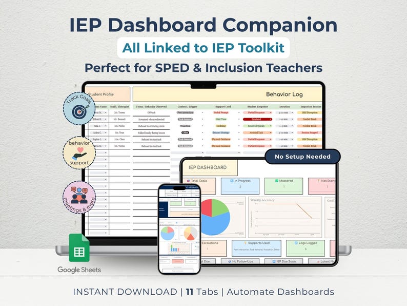 IEP Data System Google Sheets Bundle: SPED Prek-12 Tracker (digital ...