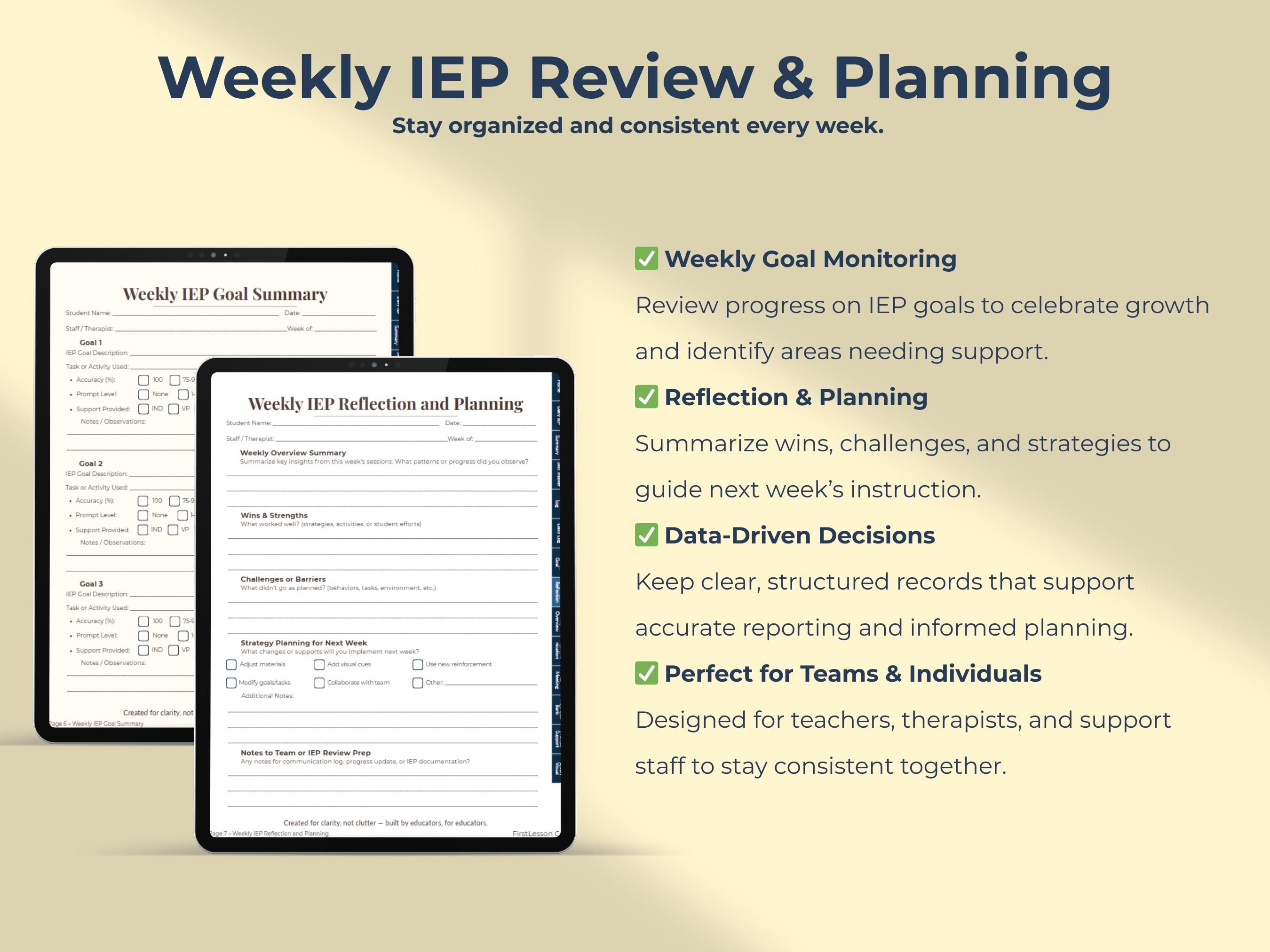 IEP Toolkit Digital Planner for SPED Teachers: Goals, Behavior Logs ...