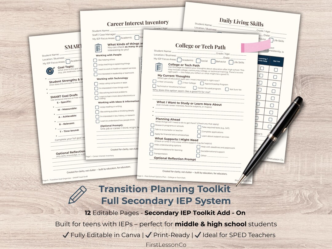 IEP Transition Planning Toolkit: Life Skills, Goal Setting - SPED ...