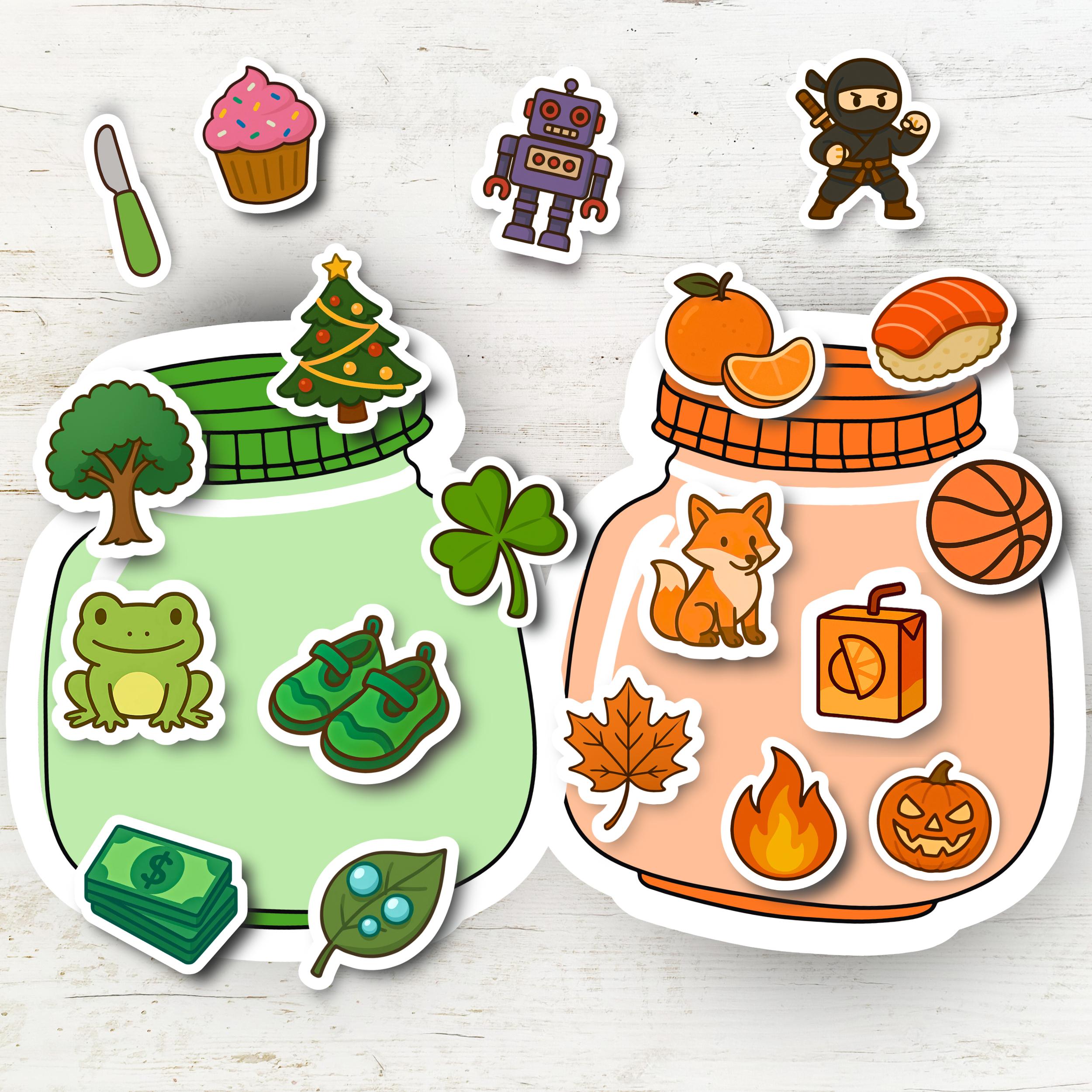 Color Matching Jars Game: Printable Sorting Activity, Preschool ...
