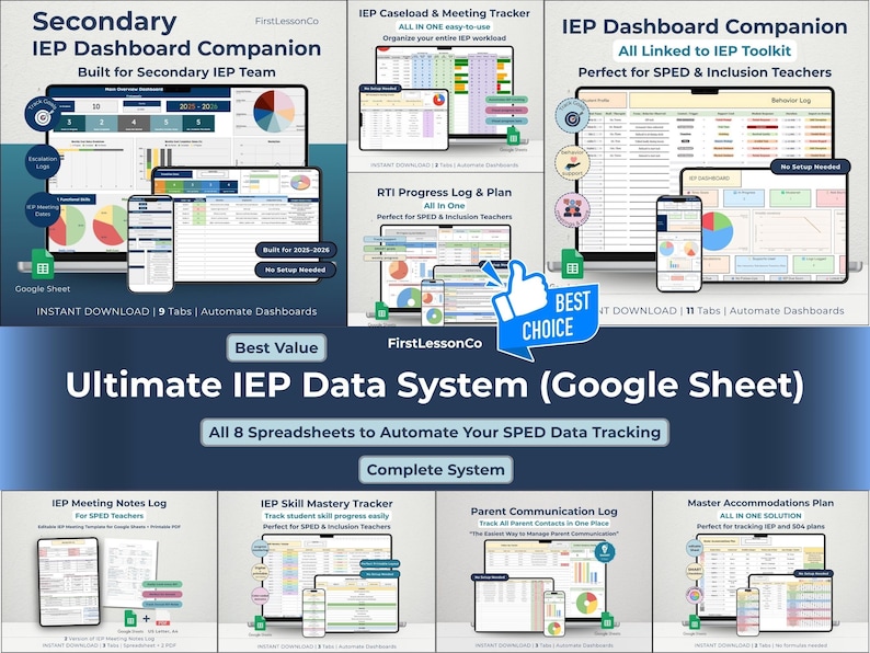 IEP Data System Google Sheets Bundle: SPED Prek-12 Tracker (digital ...