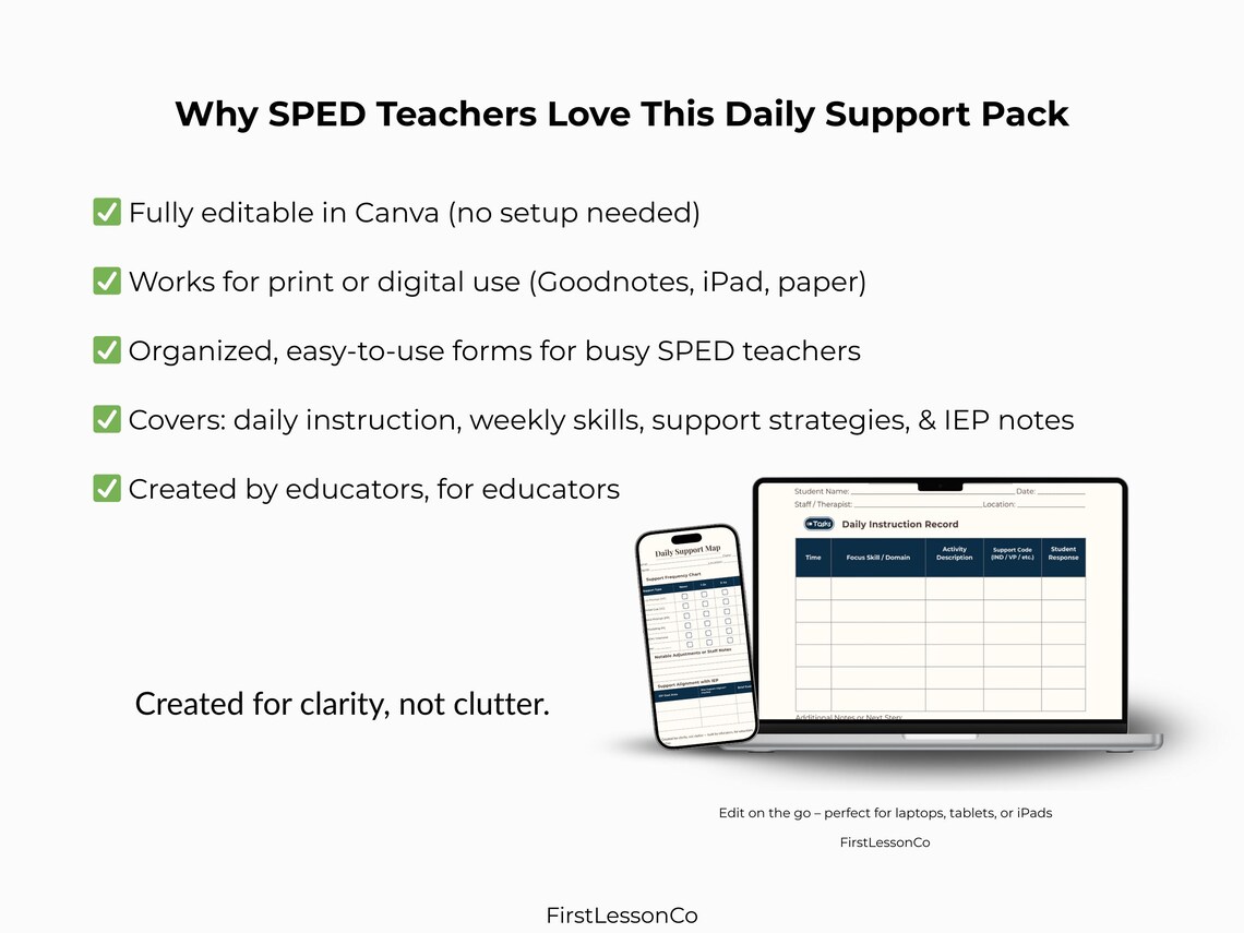 Editable Daily IEP Log: Special Education Support Tracker (printable ...