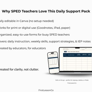 Editable Daily IEP Log: Special Education Support Tracker (printable ...