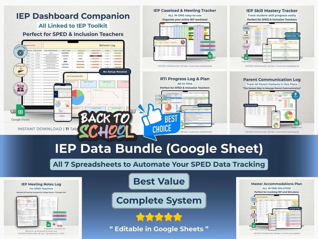 IEP Data Tracking Google Sheets Bundle: SPED Teacher Resources for ...